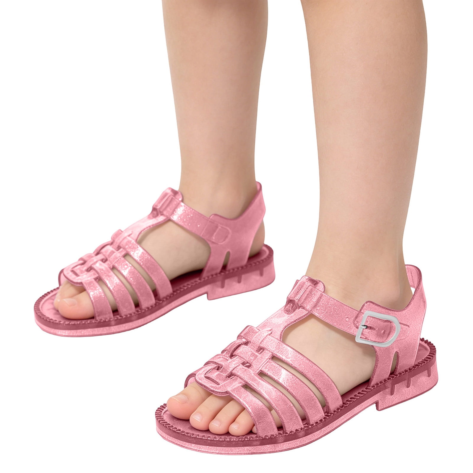 BRGZLK Girls Jelly Shoes Summer 2026 Cut-Out Candy Color Soft Sole T ...