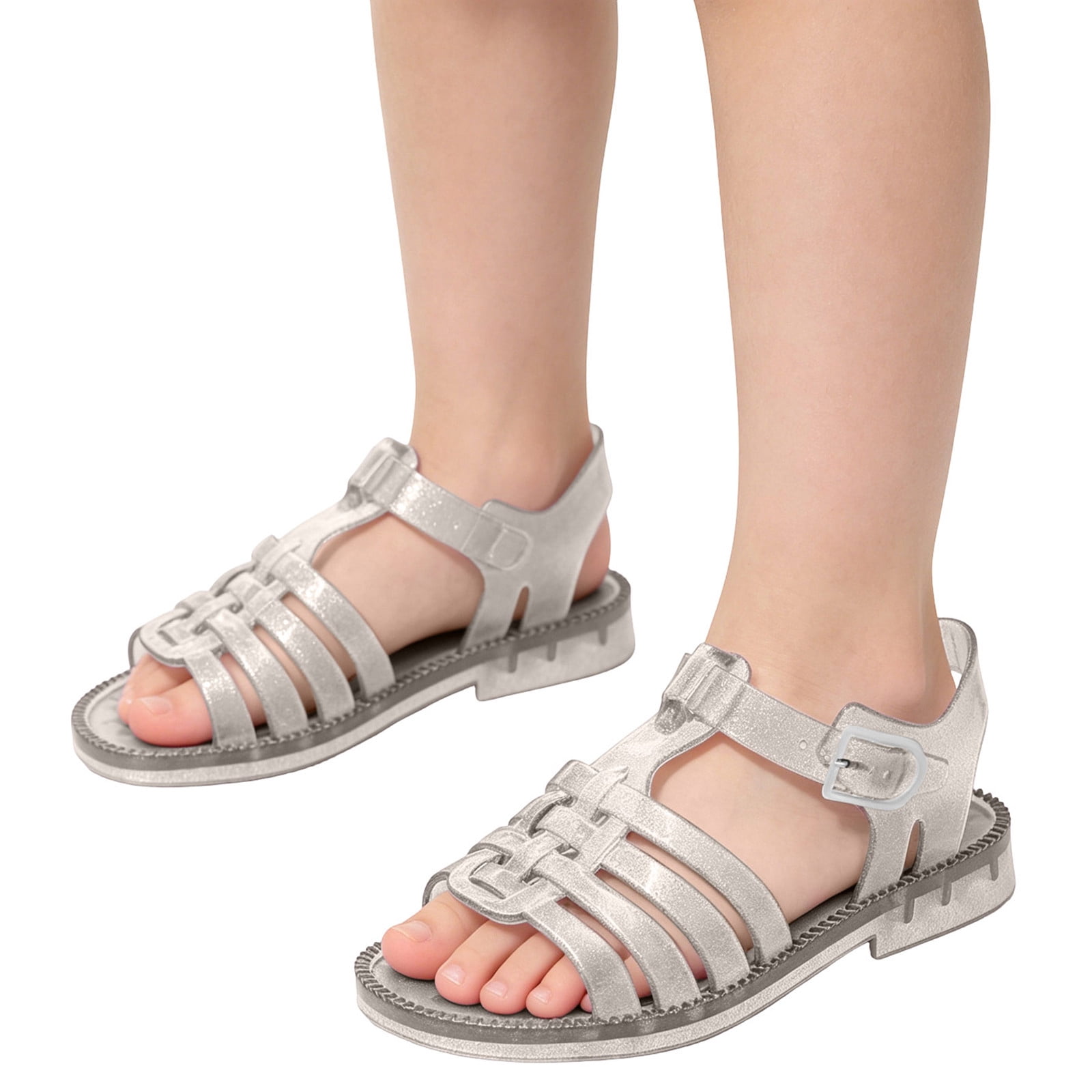 BRGZLK Girls Jelly Shoes Summer 2026 Cut-Out Candy Color Soft Sole T ...