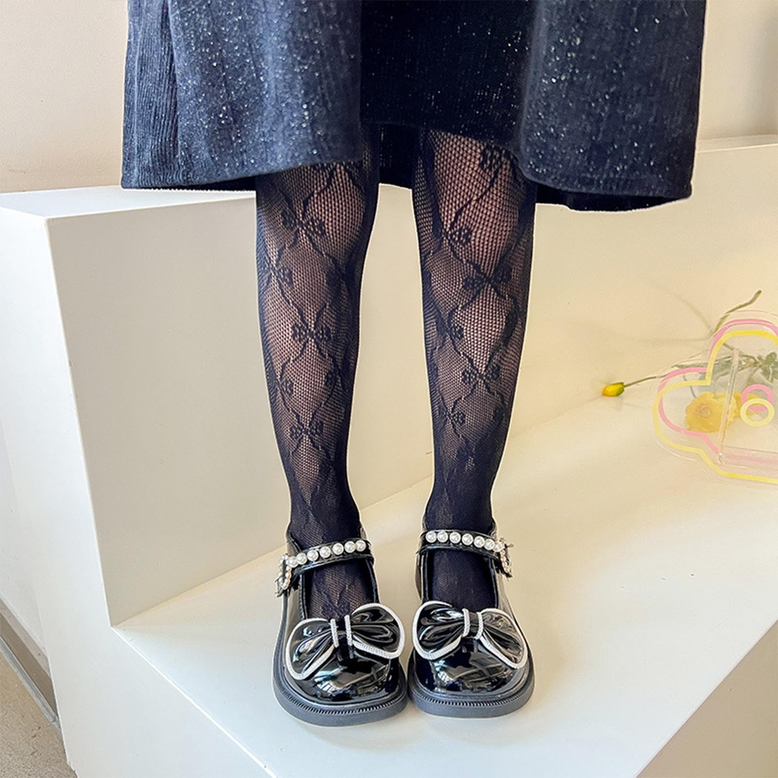 BRGZLK Girls Lace Stockings Kids Sheer Tights Fishnet Hollow Dance ...