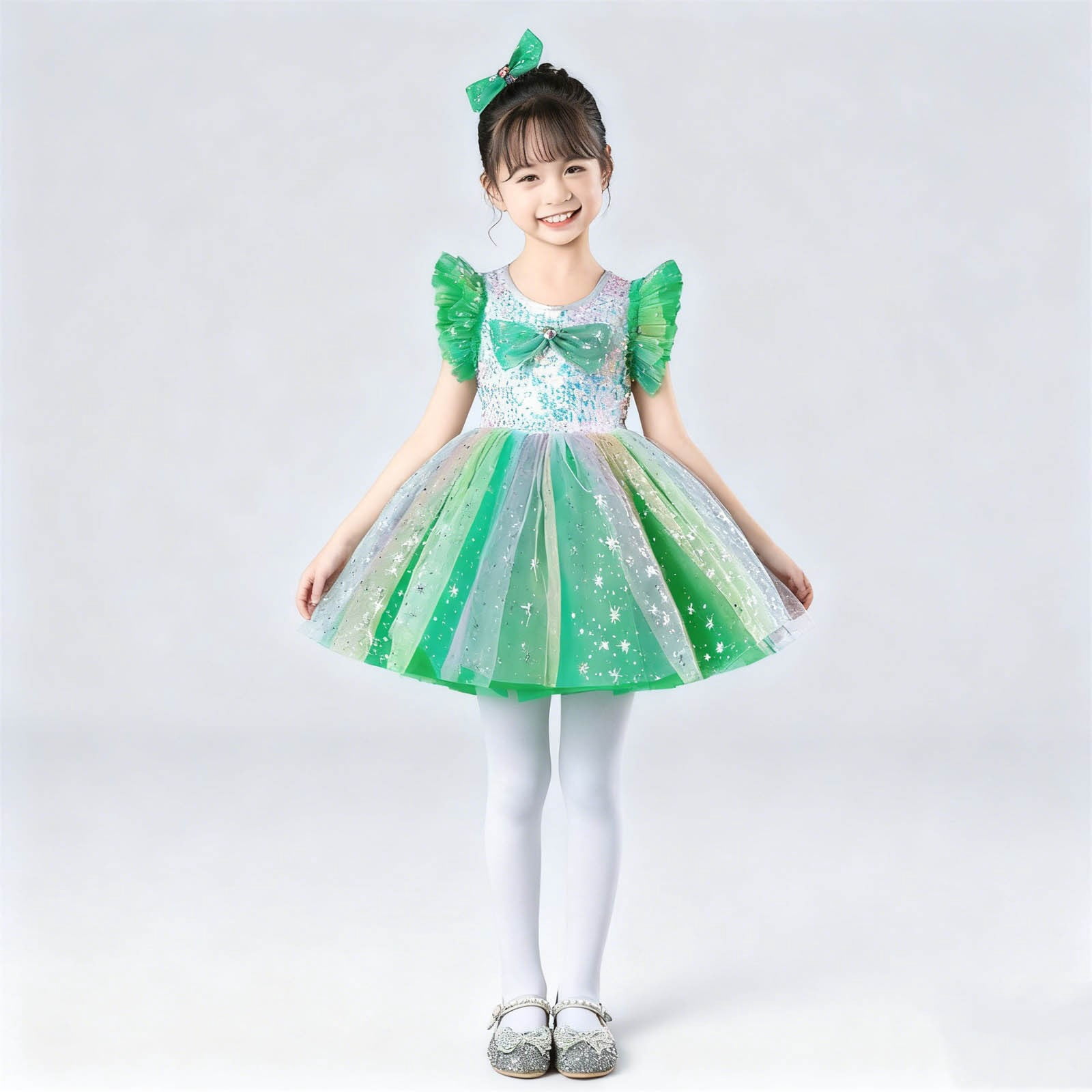 BRGZLK Girls Sequin Dress Star Sequin Mesh Skirt Tween Girl Sleeveless ...
