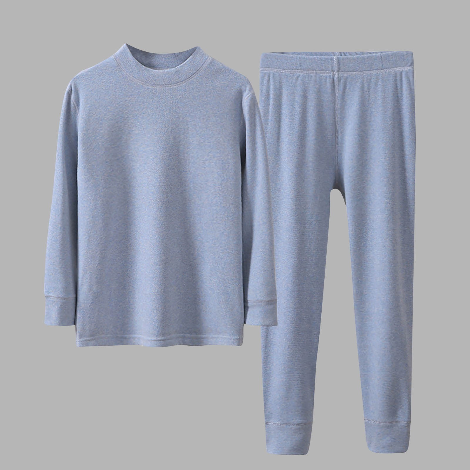 BRGZLK Girls Solid Color Semi High Neck Homewear Set Kids Long Sleeve ...
