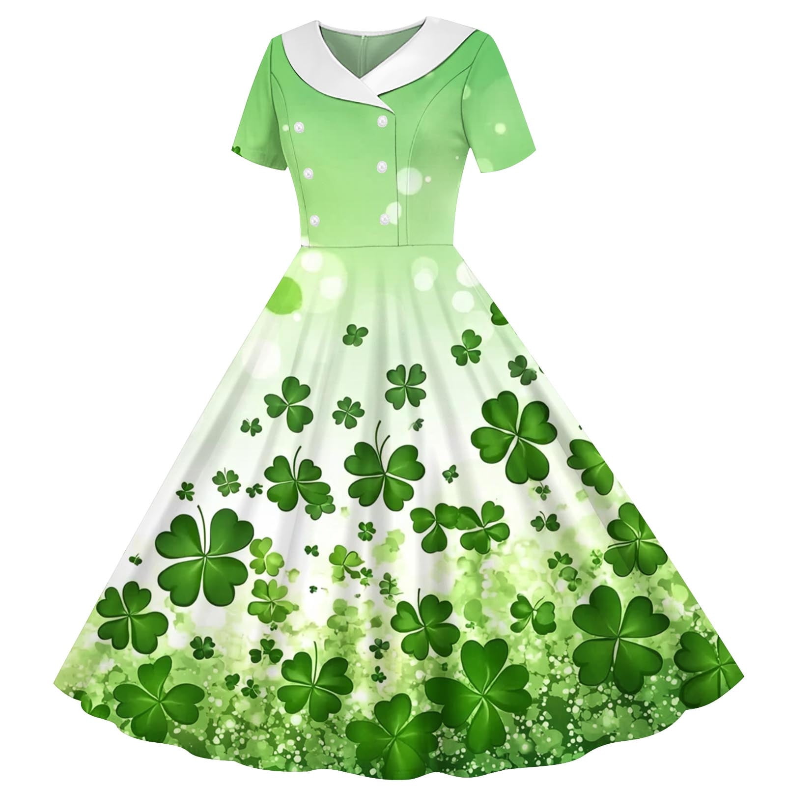 BRGZLK Girls Stretchy Dress Hepburn Style Saint Patricks Day Holiday ...
