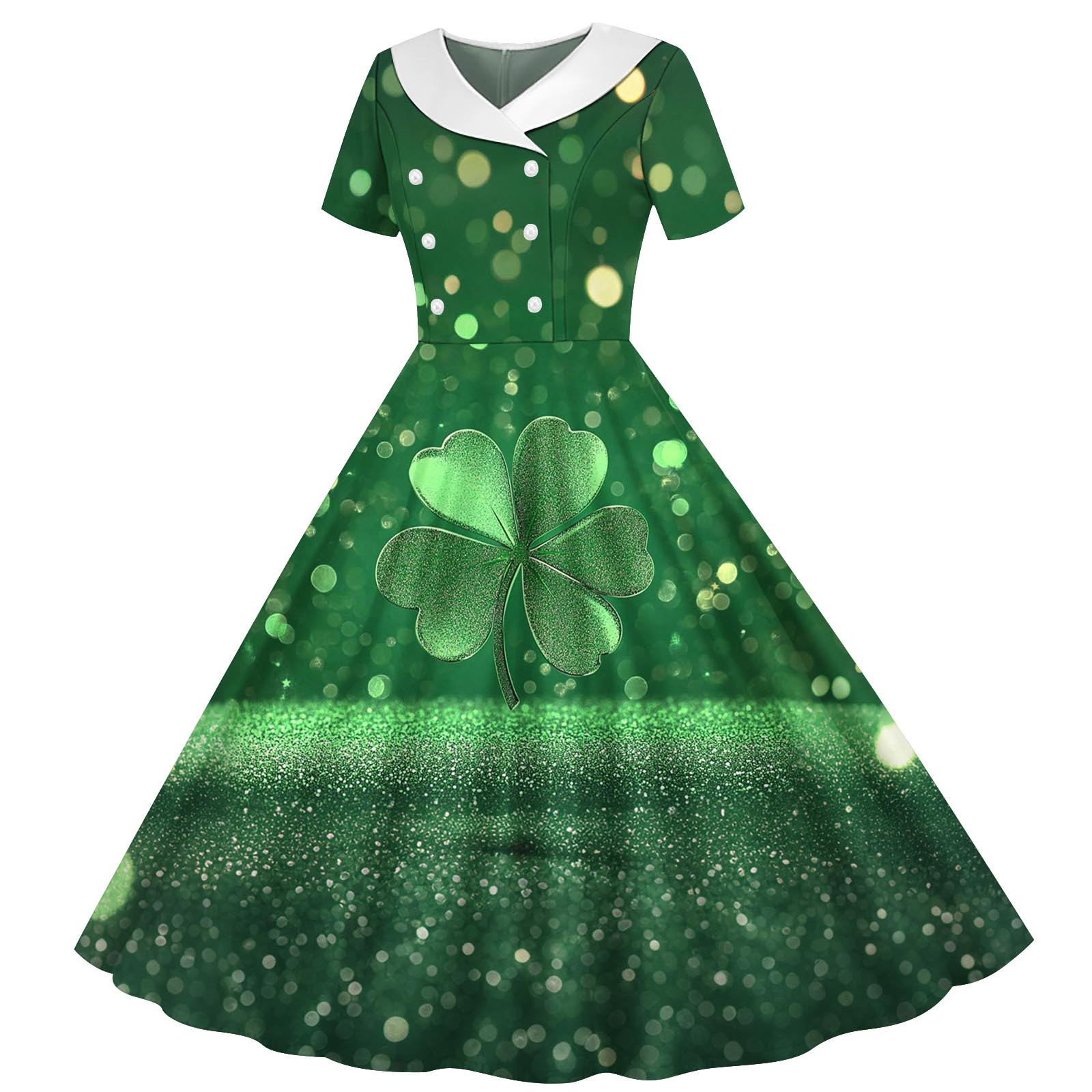 BRGZLK Girls Stretchy Dress Hepburn Style Saint Patricks Day Holiday ...
