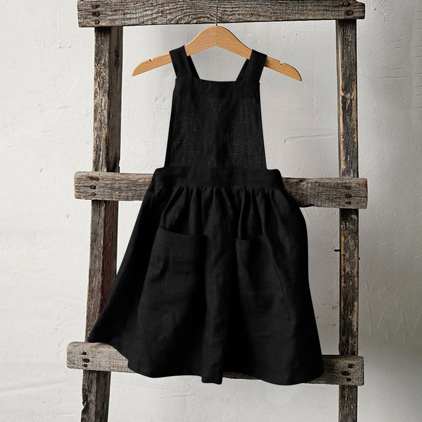 BRGZLK Girls Summer Cotton Linen Dresses Trendy Solid Color Back Button ...