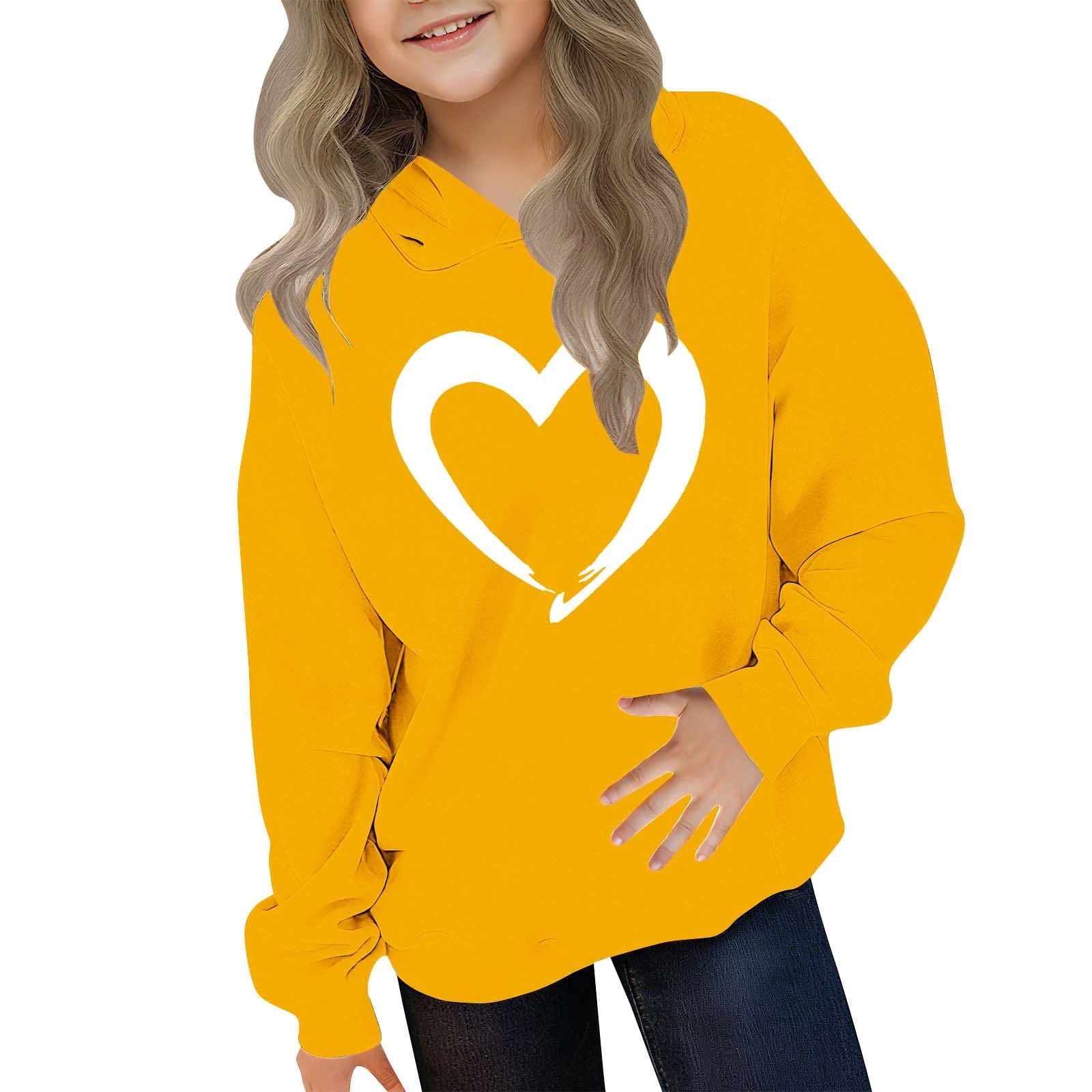 BRGZLK Girls' Sweatshirt 2026 Fashion Wool Lining Heart-Shaped Pattern ...
