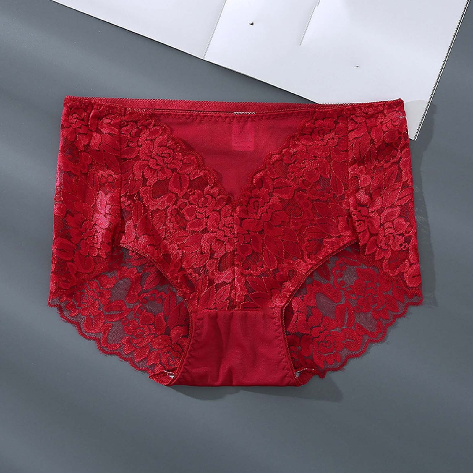 BRGZLK High Waisted Underwear for Women Plus Size Novel Floral Lace Cut ...