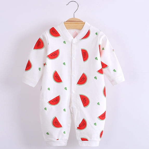 BRGZLK Infant Baby Boys Girls Jumpsuits Cute Watermelon Print Button ...