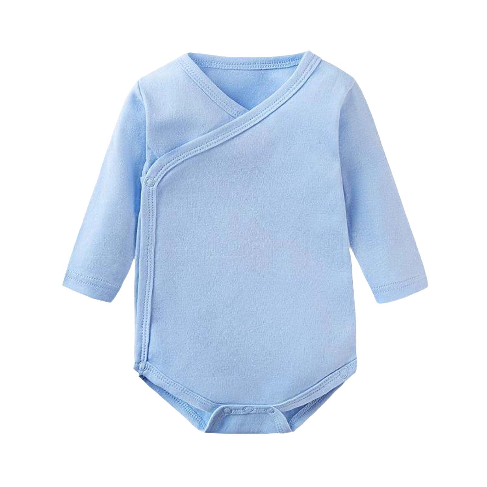 BRGZLK Infant Baby Side Snap Bodysuits Cute Solid Color Long Sleeve ...