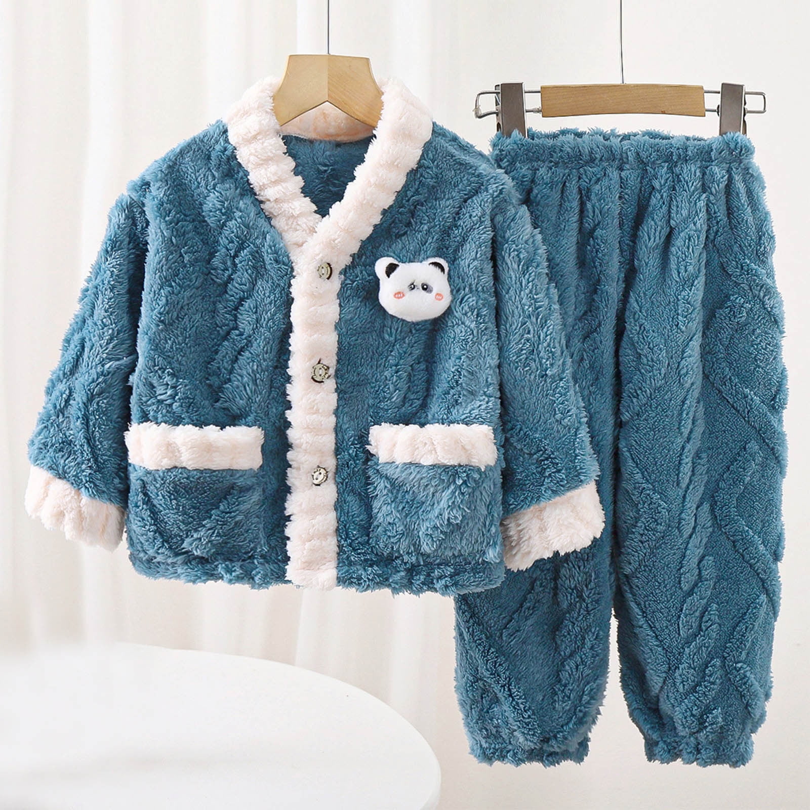 BRGZLK Kids Flannel Pajama Sets Boys Girls Winter fashion Color ...