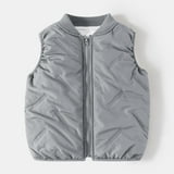 BRGZLK Kids Full-Zip Puffer Vest Winter Trendy Solid Color Round Neck Lightweight Warm ...