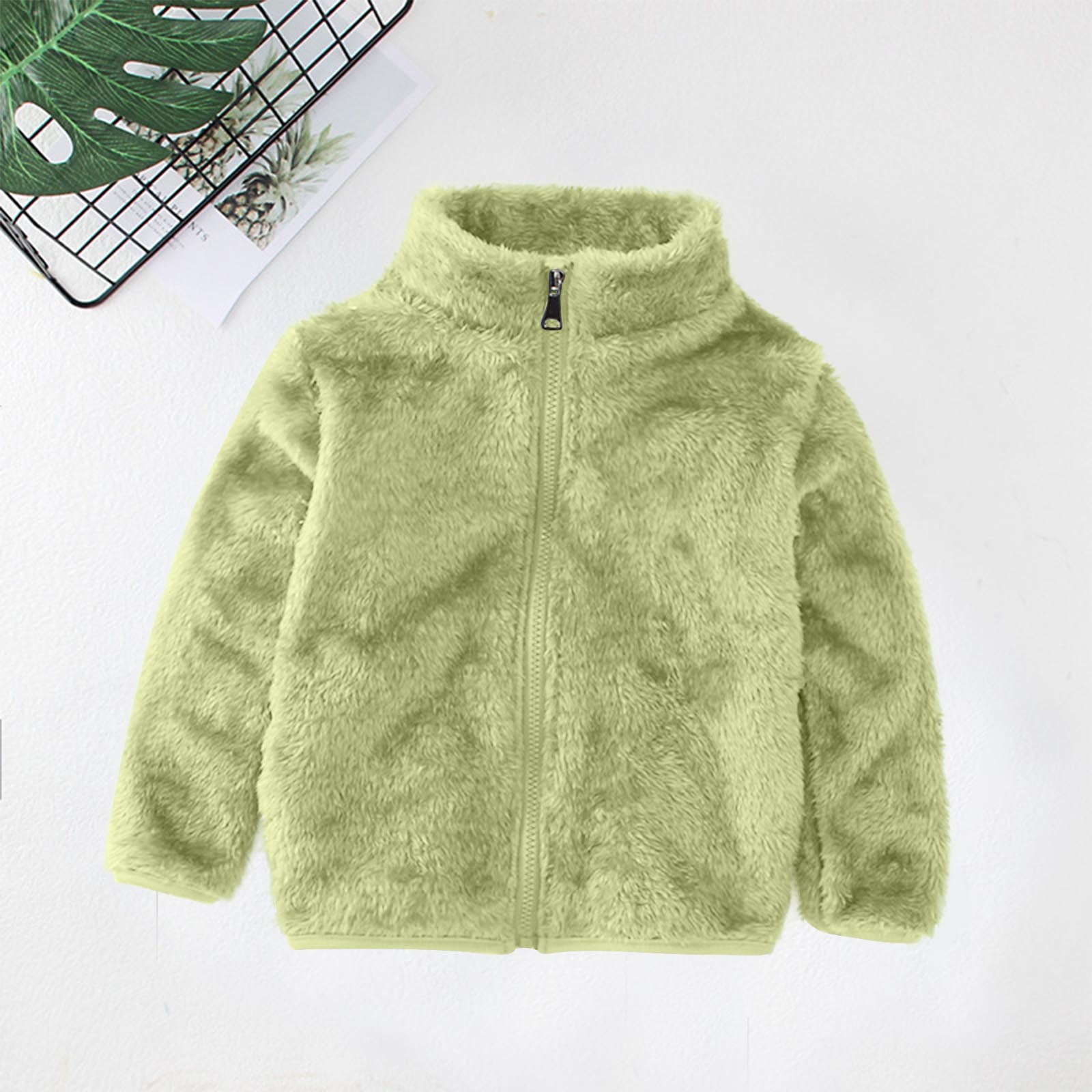 BRGZLK Kids Unisex Fleece Full-Zip Jacket Fall Winter Fashion Solid ...