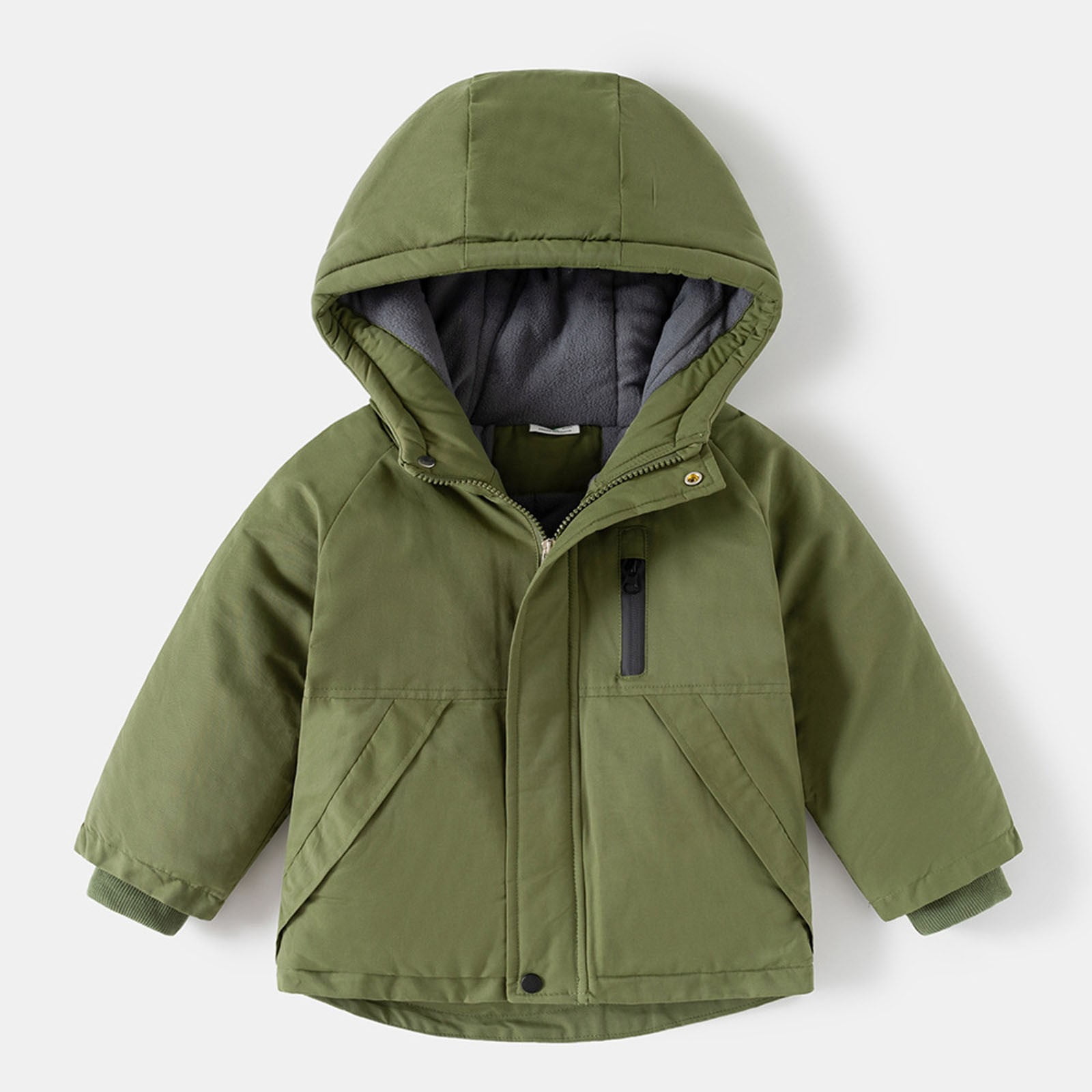 BRGZLK Kids Winter Coats Long Sleeved Hooded Jacket Fleece Thicken ...