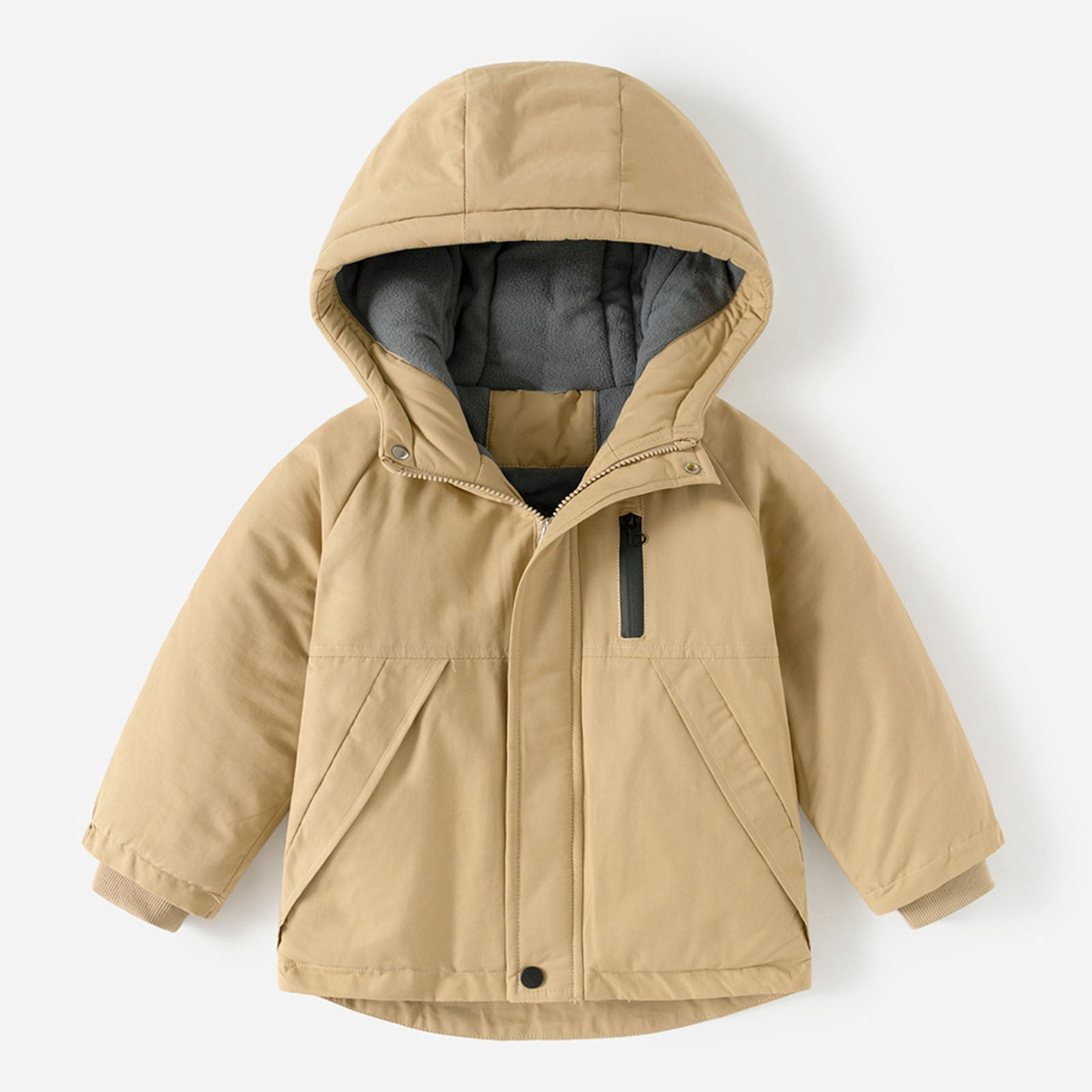 BRGZLK Kids Winter Coats Long Sleeved Hooded Jacket Fleece Thicken ...