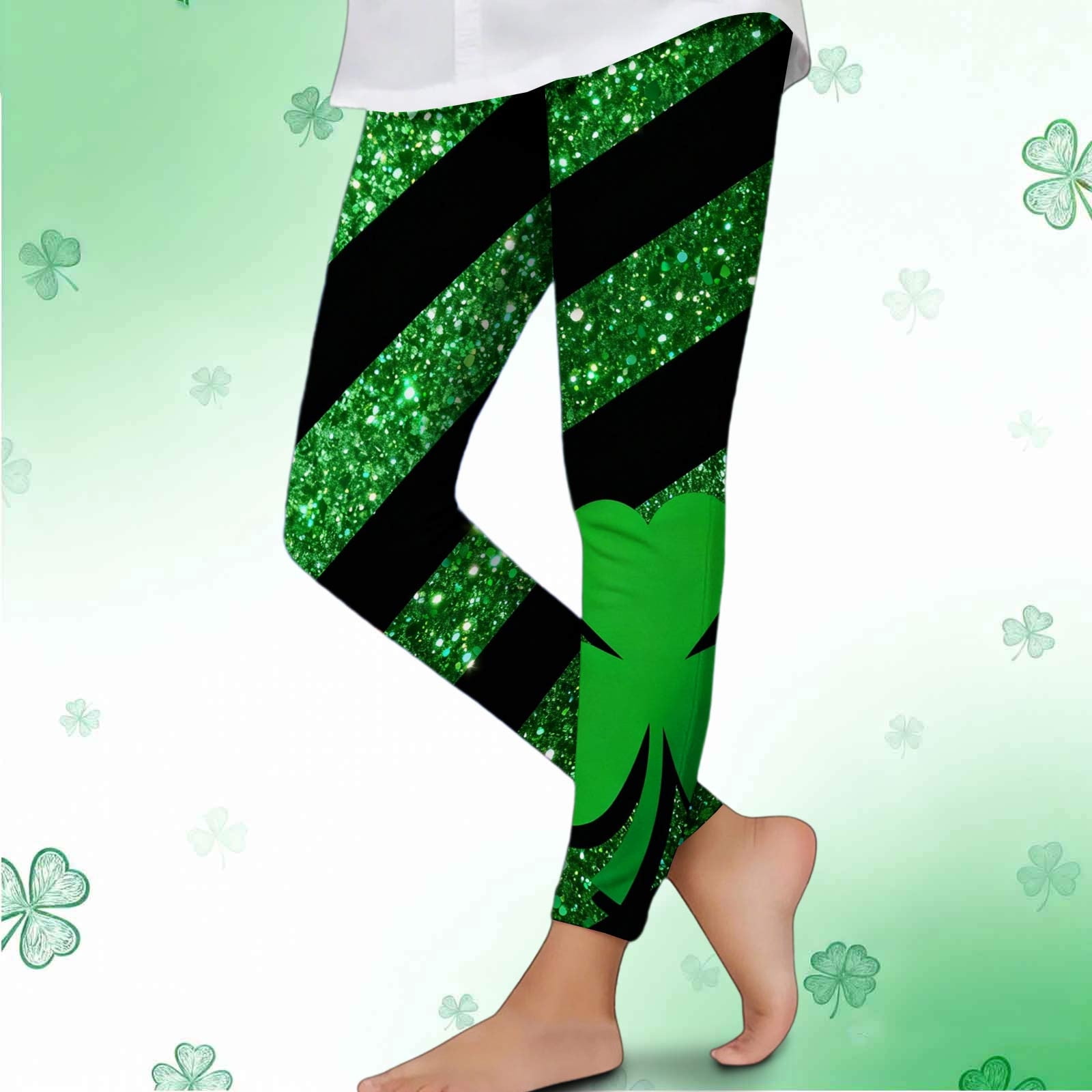 BRGZLK Leggings for Girls Saint Patricks Day Shamrock Print Base Layer ...