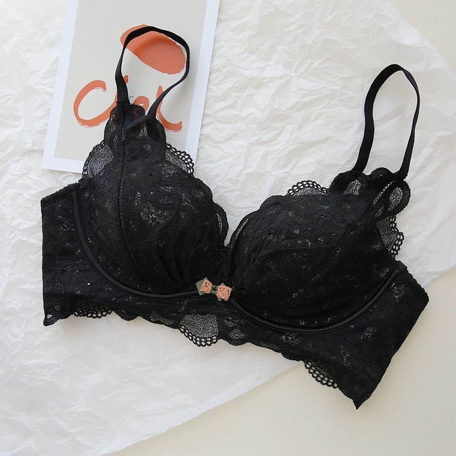 BRGZLK Lingerie Bra for Women Fashion Cute Floral Mesh Embroidered ...