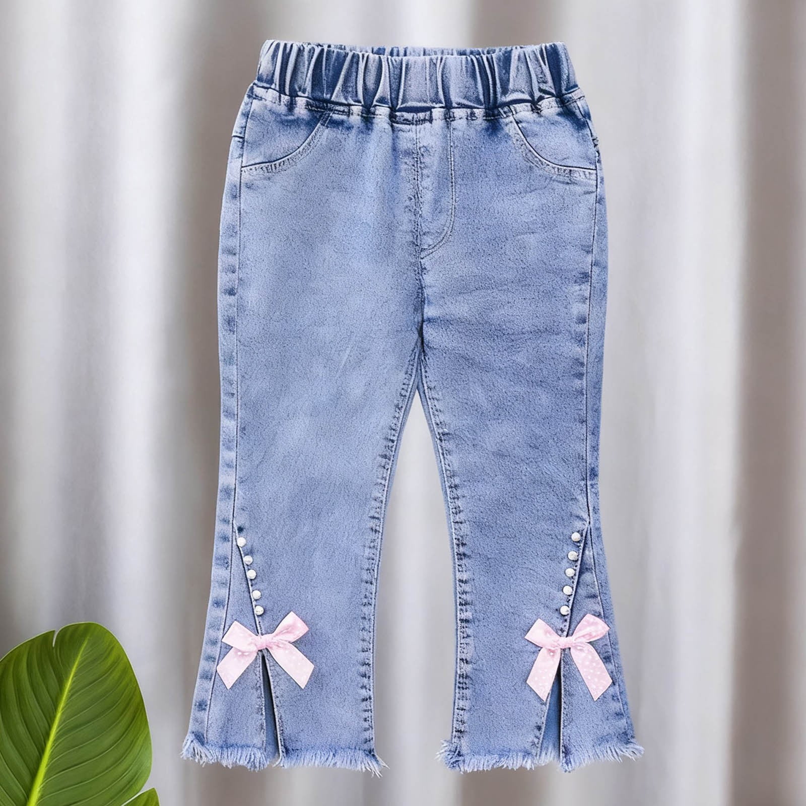 BRGZLK Little Girl Slim Jeans Spring Summer Casual Wear Outside Pants ...