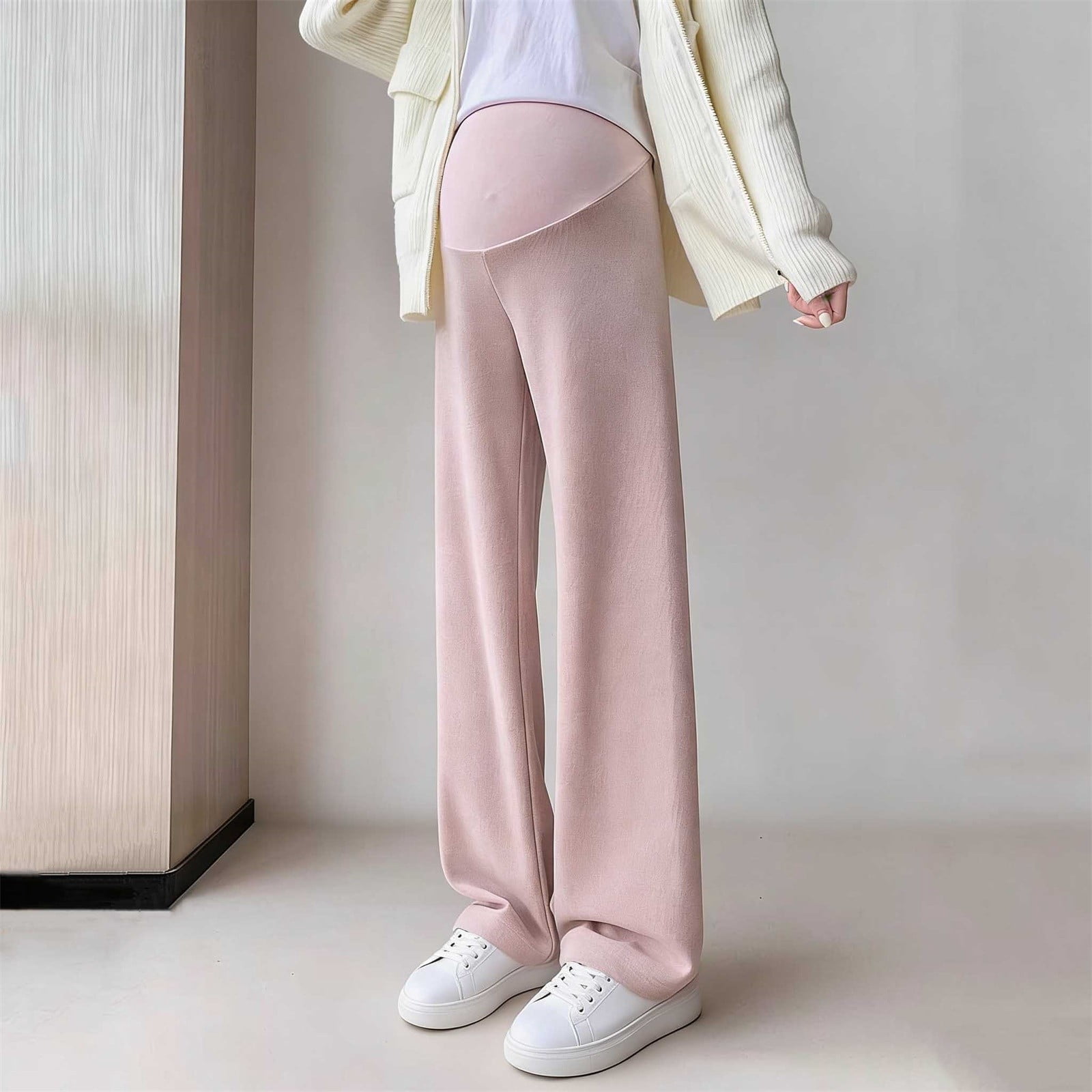 BRGZLK Maternity Pants Spring Summer Solid Color Elastic Waist Soft ...