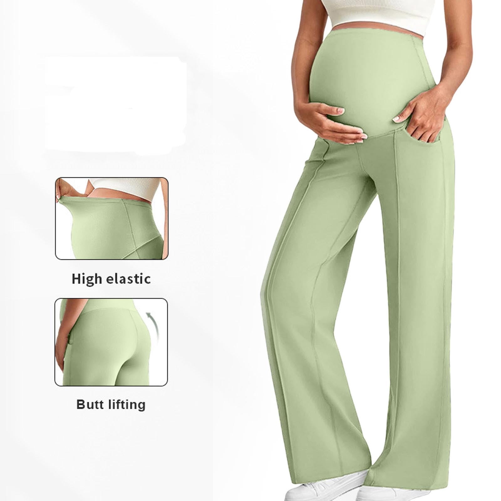 BRGZLK Maternity Women's Long Pants Belly Support Wide Leg High Waist ...