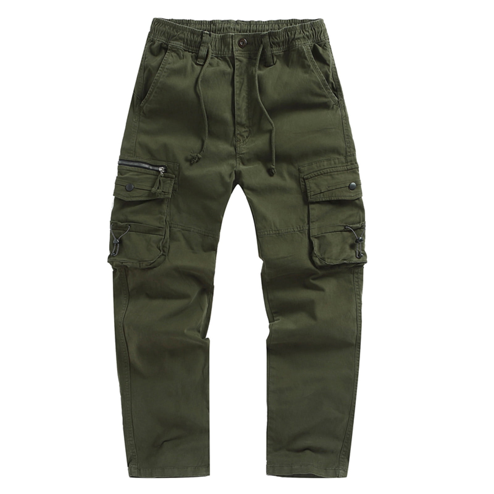 BRGZLK Men's Cotton Cargo Pants Tactical Pants – Slim Overalls, Elastic ...