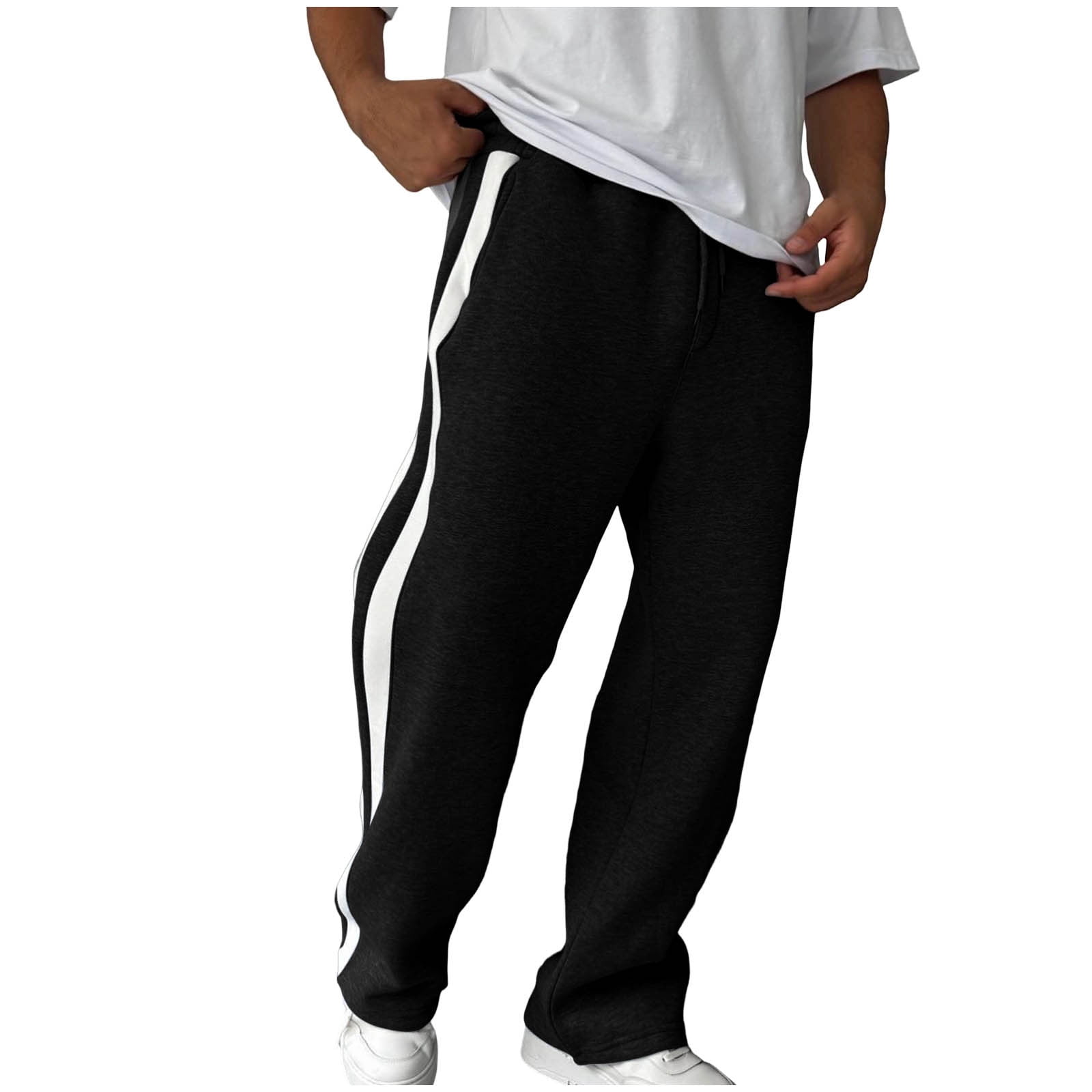 BRGZLK Men's Fashionable Sports Pants, Long Pants, Straight Leg Loose ...
