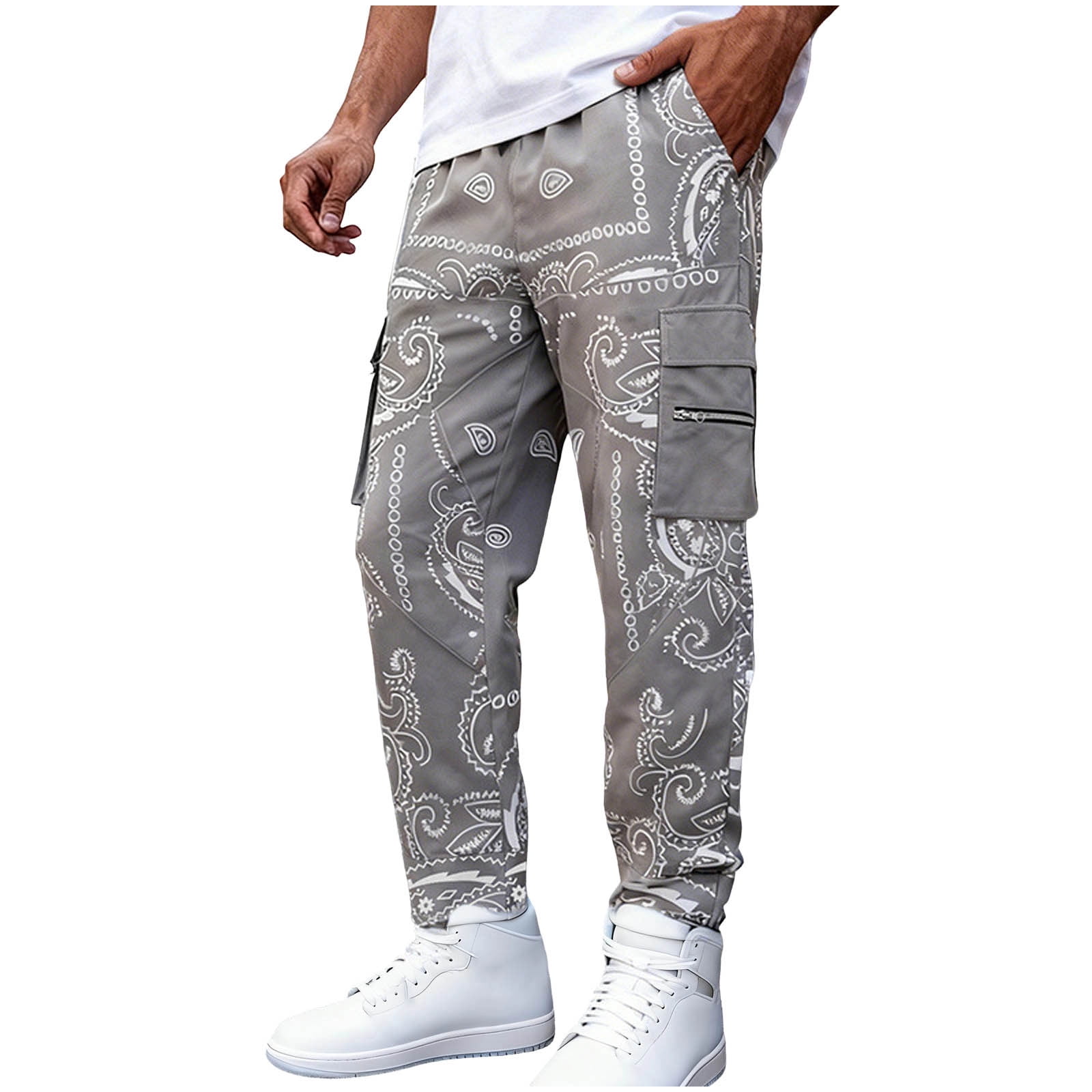 BRGZLK Men's Jogging Pants, Work Pants, Loose Fit, Athletic Ankle Cuffs ...