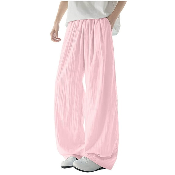 BRGZLK Men's Linen Pants, Men's Wide Leg Formal Pants, Comfortable ...