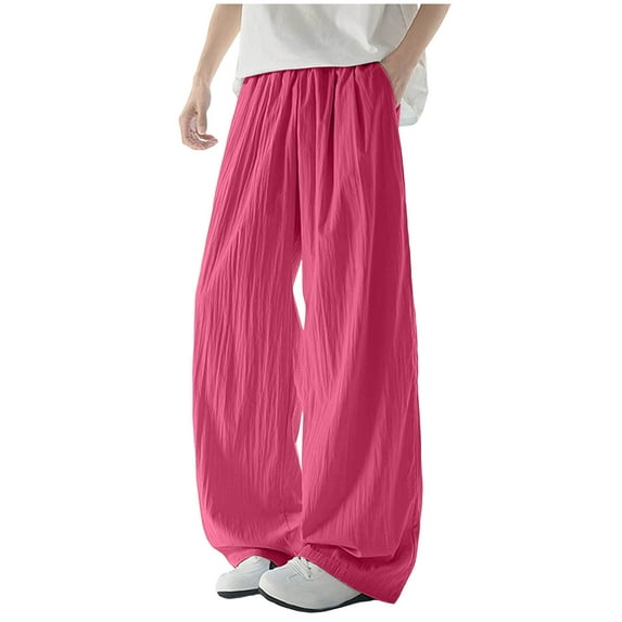BRGZLK Men's Linen Pants, Men's Wide Leg Formal Pants, Comfortable ...