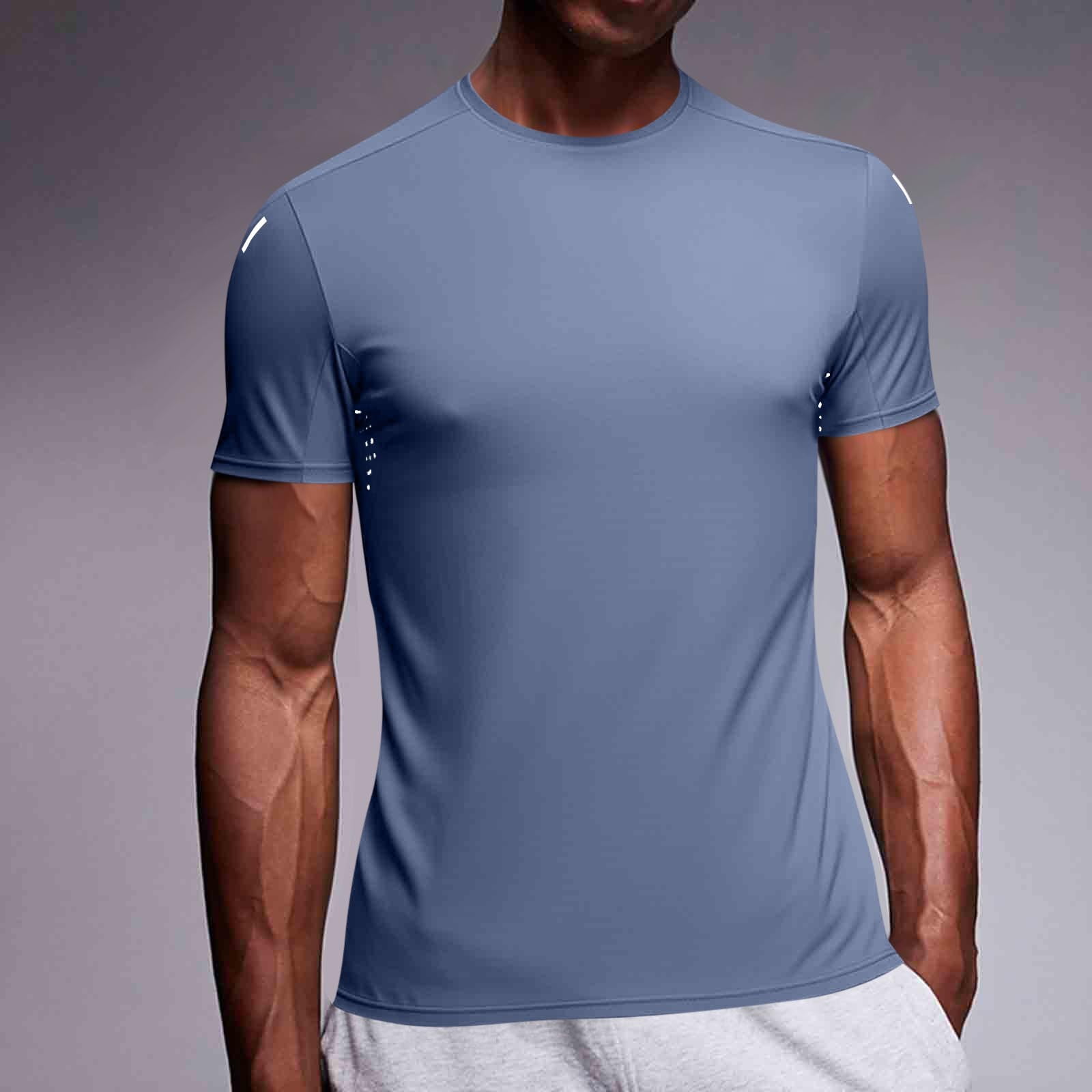 BRGZLK Men's Short Sleeve Solid Color Sports Upf 50+ Casual Outdoor T ...