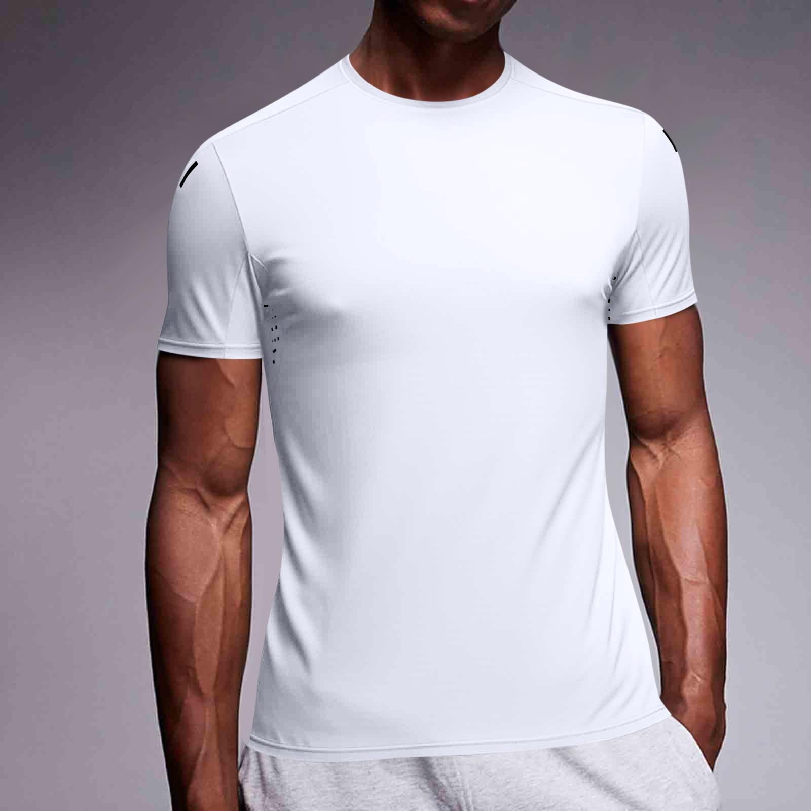 BRGZLK Men's Short Sleeve Solid Color Sports Upf 50+ Casual Outdoor T ...
