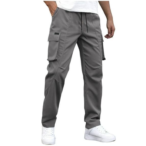 BRGZLK Men's Suit Long Pants Elastic Loose Wide Leg Work Clothes Long ...