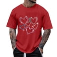 BRGZLK Men's T-Shirt Heart Print Short Sleeve Loose Summer Crewneck ...