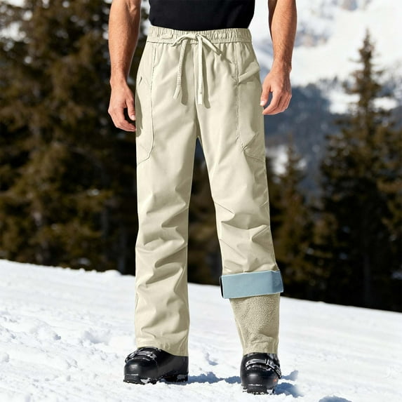 BRGZLK Men's Winter Snow Pants Solid Color 3-in-1 Windbreaker Pants ...