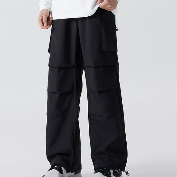 BRGZLK Mens Baggy Cargo Pants Fashion Solid Color Multi Pocket Spring ...