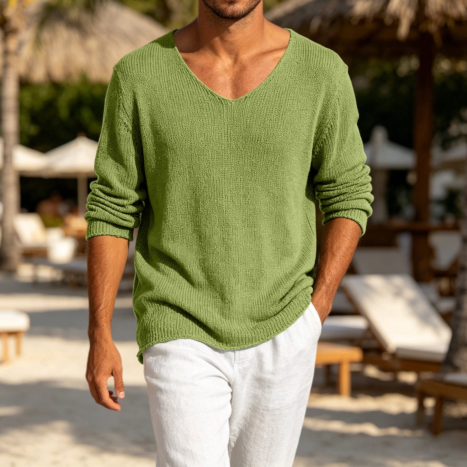 BRGZLK Mens Long Sleeve Shirts 2026 Stylish Solid Color V Neck Cut-Out ...