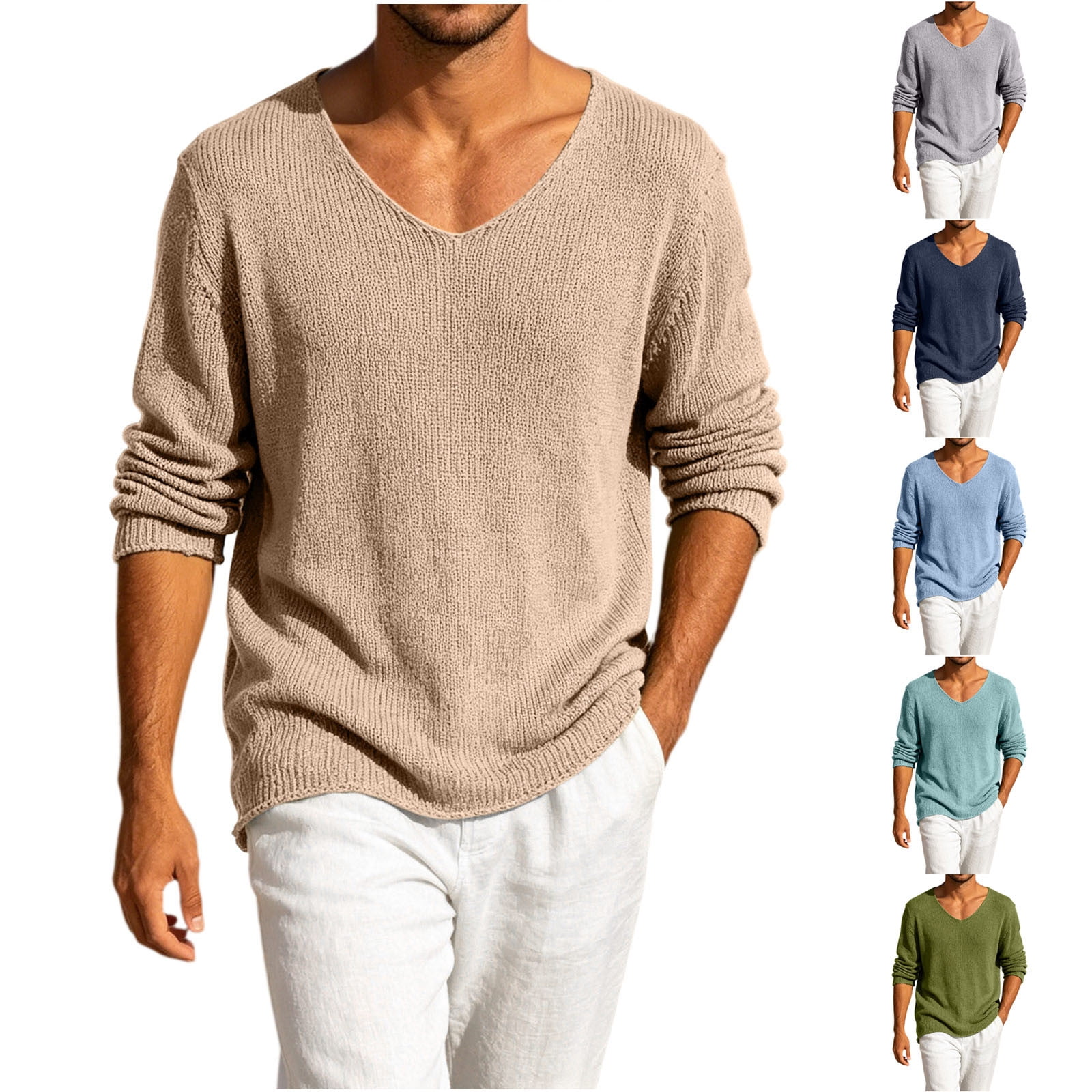 BRGZLK Mens Long Sleeve Shirts 2026 Stylish Solid Color V Neck Cut-Out ...