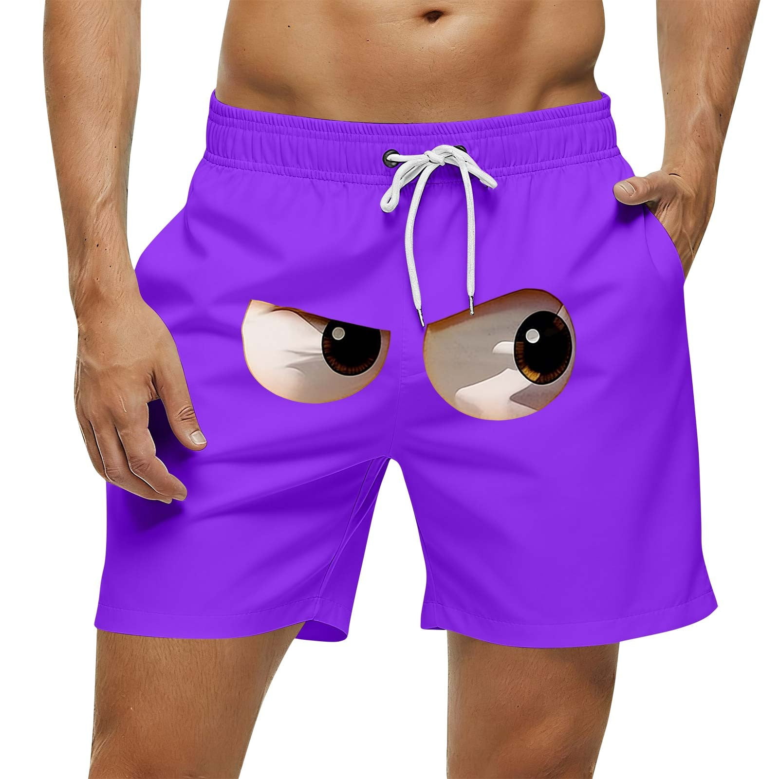 BRGZLK Mens Swim Trunks Novel Trendy Funny Print Quick Dry Board Shorts ...
