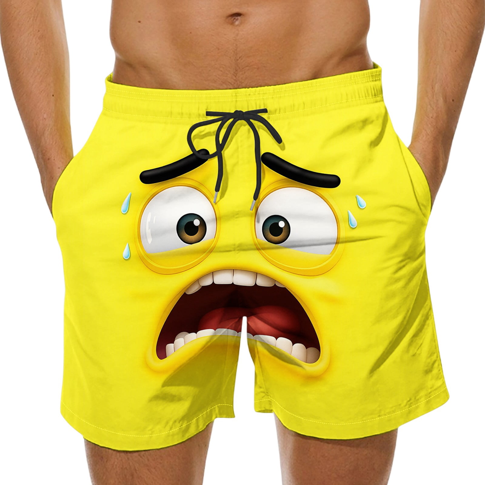 BRGZLK Mens Swim Trunks Quick Dry Funny Print Fashion Summer Hawaiian ...