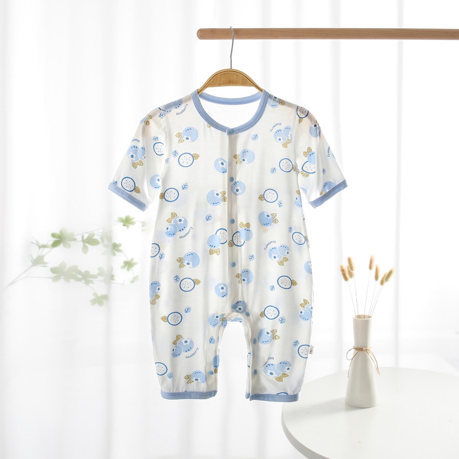 BRGZLK Newborn Modal Crawling Clothes Baby Summer Cute Printed Thin 3/4 ...