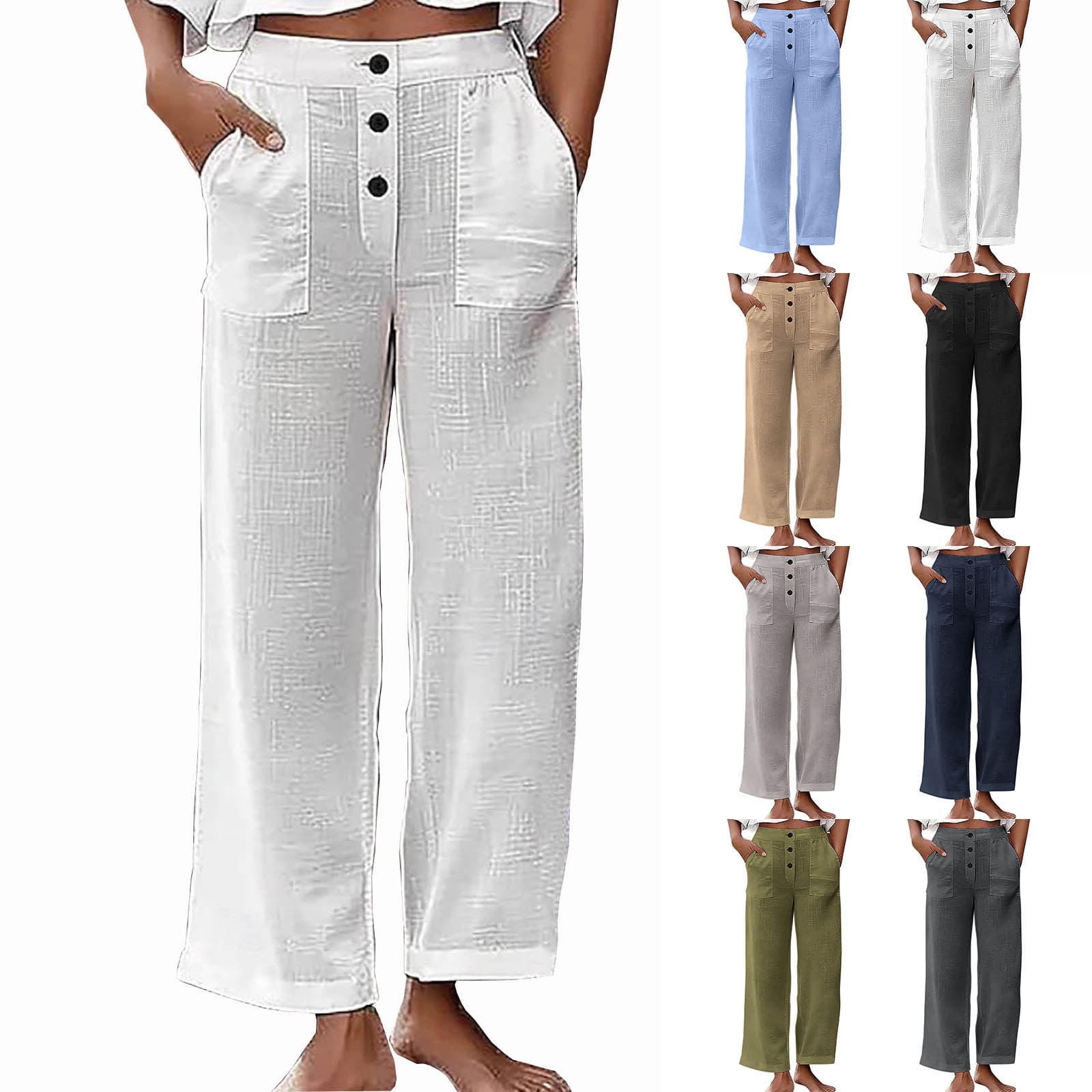 BRGZLK Pants For Women Full-length Straight Leg Loose Fit Casual ...
