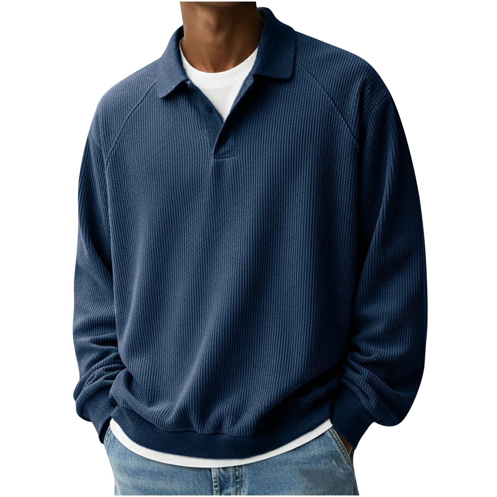 BRGZLK Polo Shirt for Men Fashion Cozy Street Pullover Lapel Button ...
