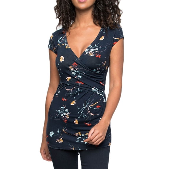 BRGZLK Pregnant Nusring Tops Women Fashion Floral Print Deep V Neck ...