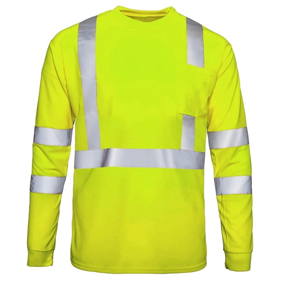 BRGZLK Reflective Safety Shirt for Men Color Block Round Neck Long ...