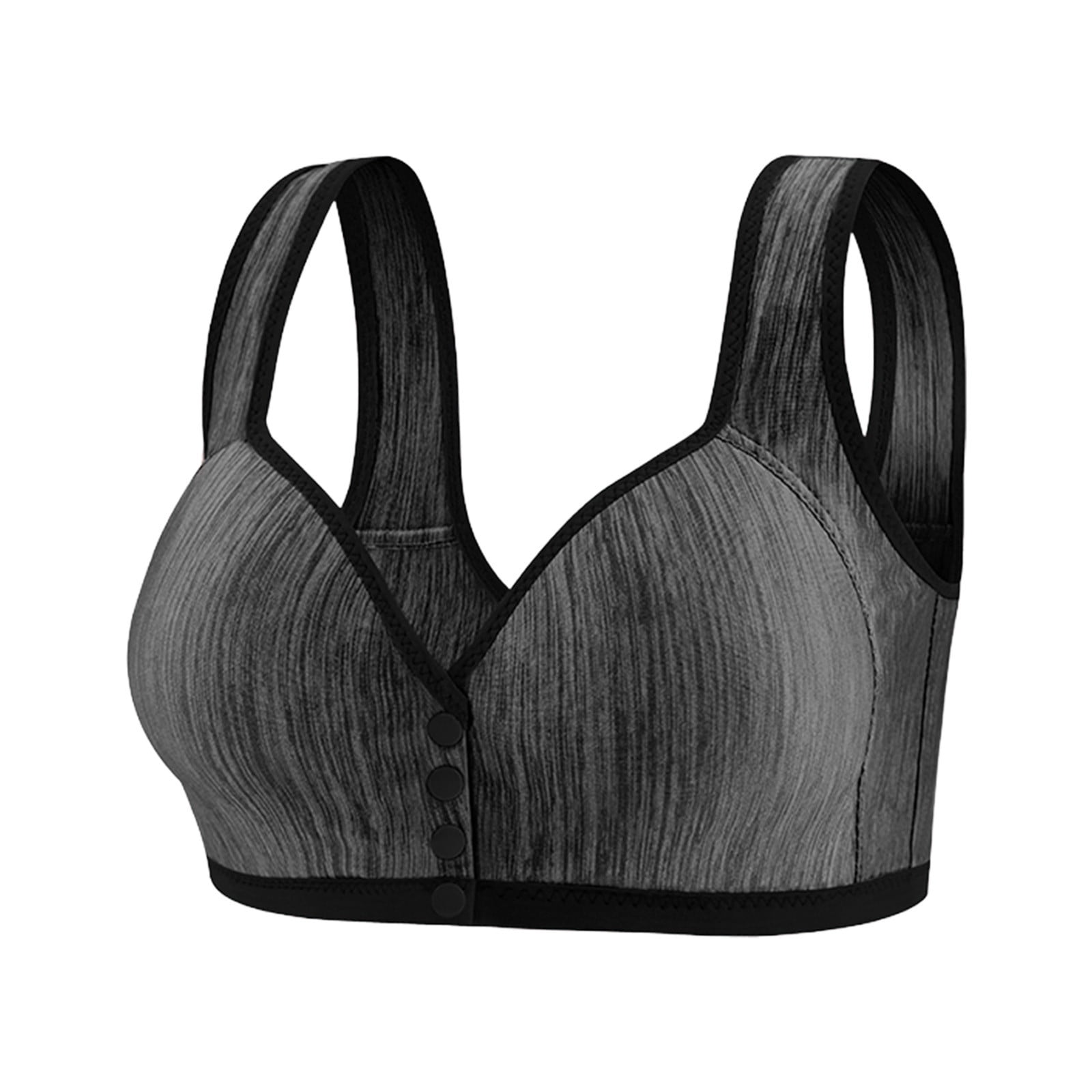 BRGZLK Ribbed Bras for Women Lifted Breathable Daily Wireless Front ...