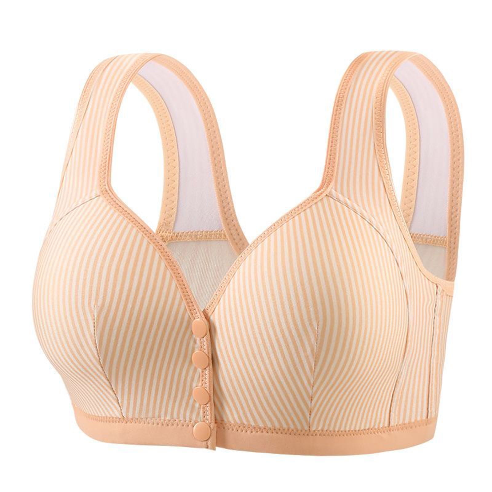 BRGZLK Ribbed Bras for Women Lifted Breathable Daily Wireless Front ...
