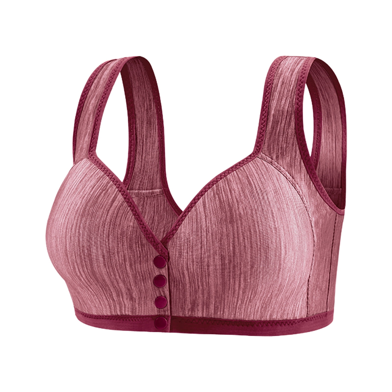 BRGZLK Ribbed Bras for Women Lifted Breathable Daily Wireless Front ...