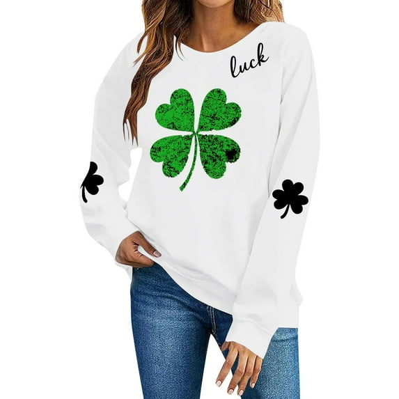 BRGZLK St.Patrick's Day Sweatshirts for Women Round Neck Print ...