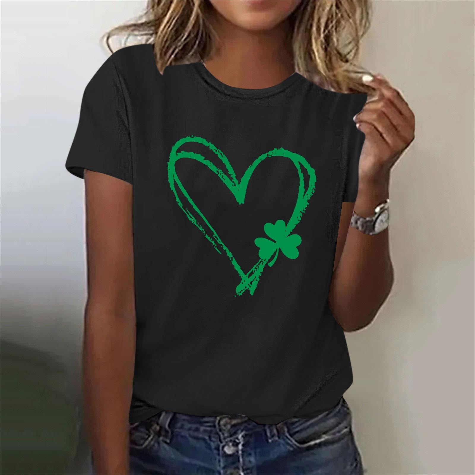 BRGZLK St Patricks Day Sweatshirt for Women Round Neck Cute Graphic ...