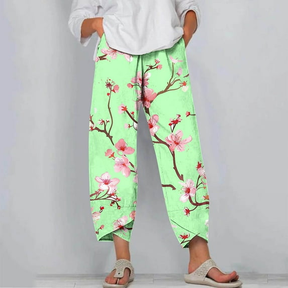 BRGZLK Summer Casual Pants for Womens Comfort Fashion Trendy Print ...