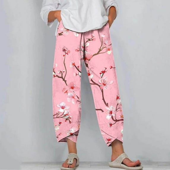 BRGZLK Summer Casual Pants for Womens Comfort Fashion Trendy Print ...