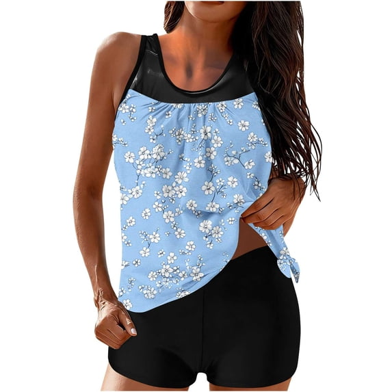 BRGZLK Tankini Swimsuits For Women Modest Vacation Boho Printed 2 Piece ...